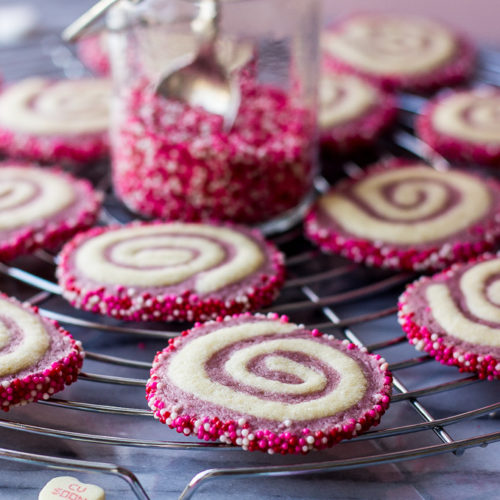 Valentine's Raspberry Pinwheel Cookies - The Beach House Kitchen
