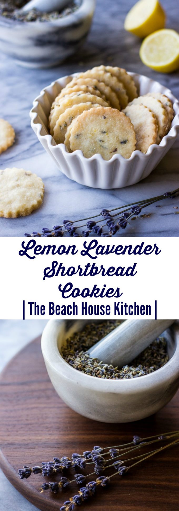 Lemon Lavender Shortbread Cookies - The Beach House Kitchen