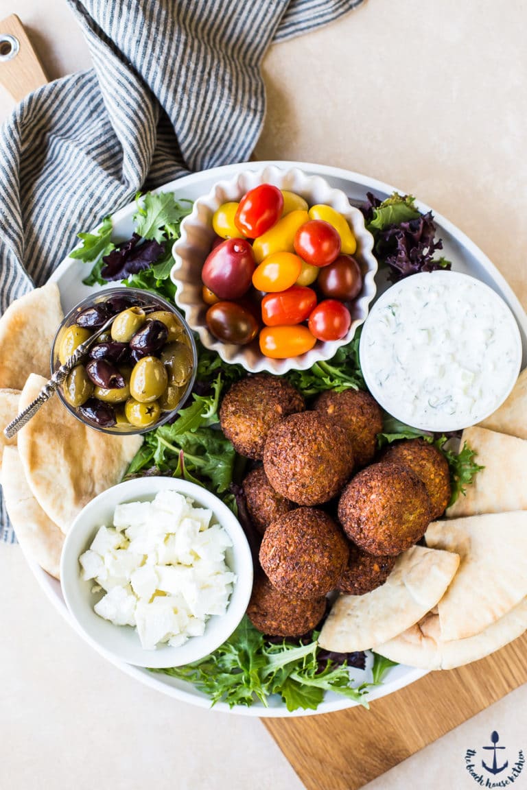 Falafel Platter with Tzatziki Sauce - The Beach House Kitchen