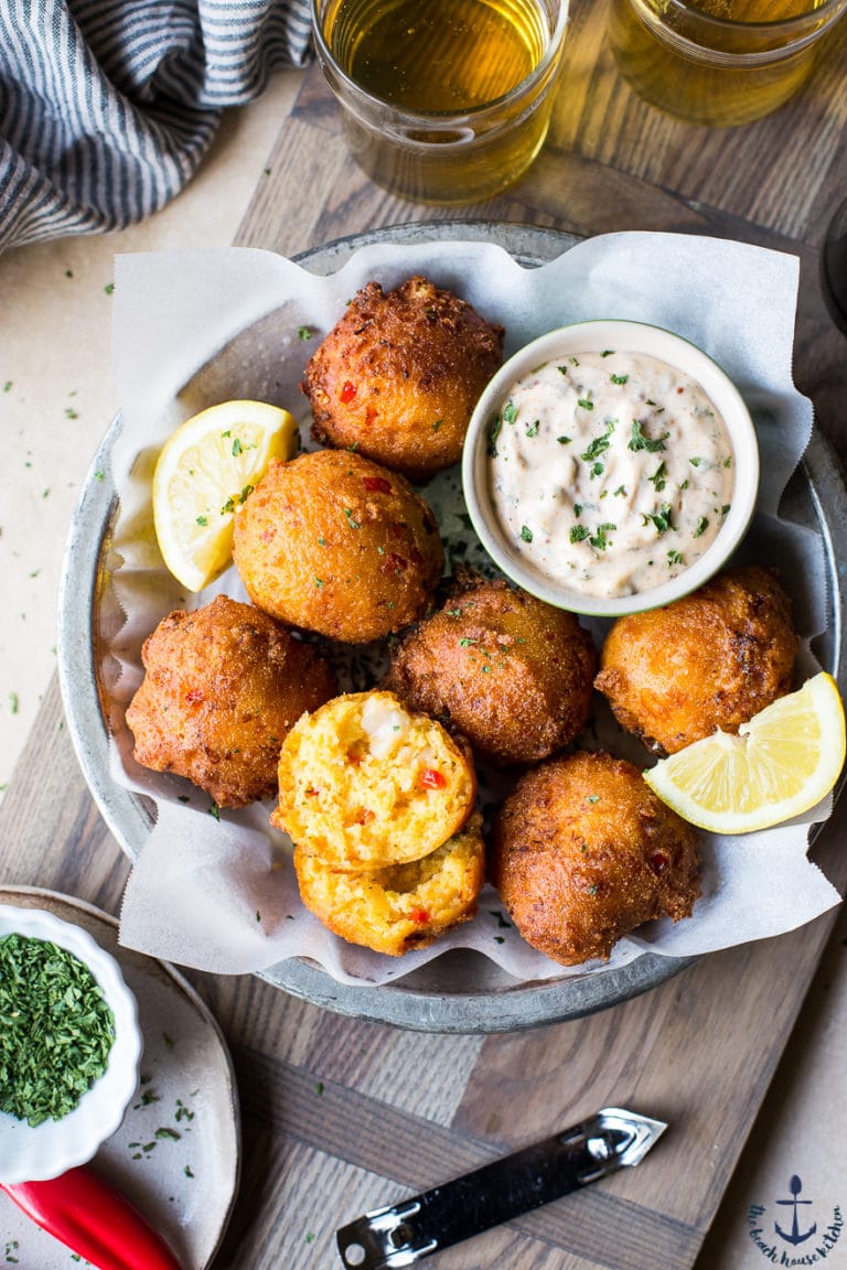 Lobster Hush Puppies with Creole Remoulade - The Beach House Kitchen