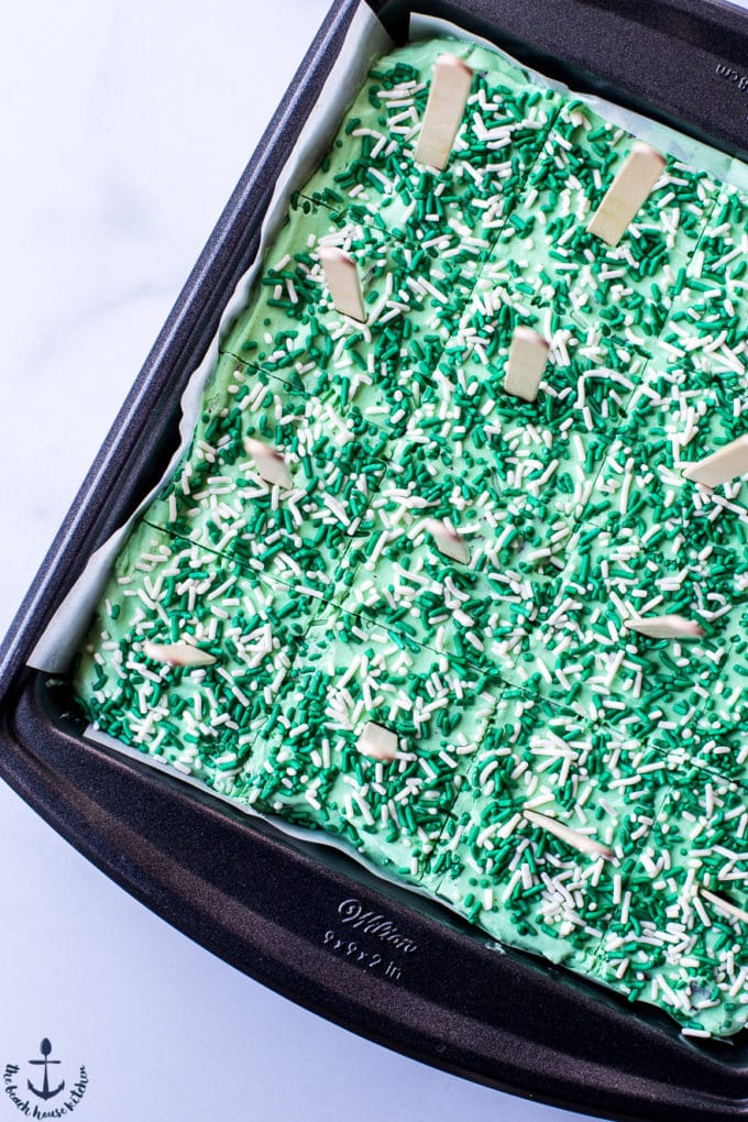 No Churn Mint Chocolate Chip Brownie Popsicles - The Beach House Kitchen