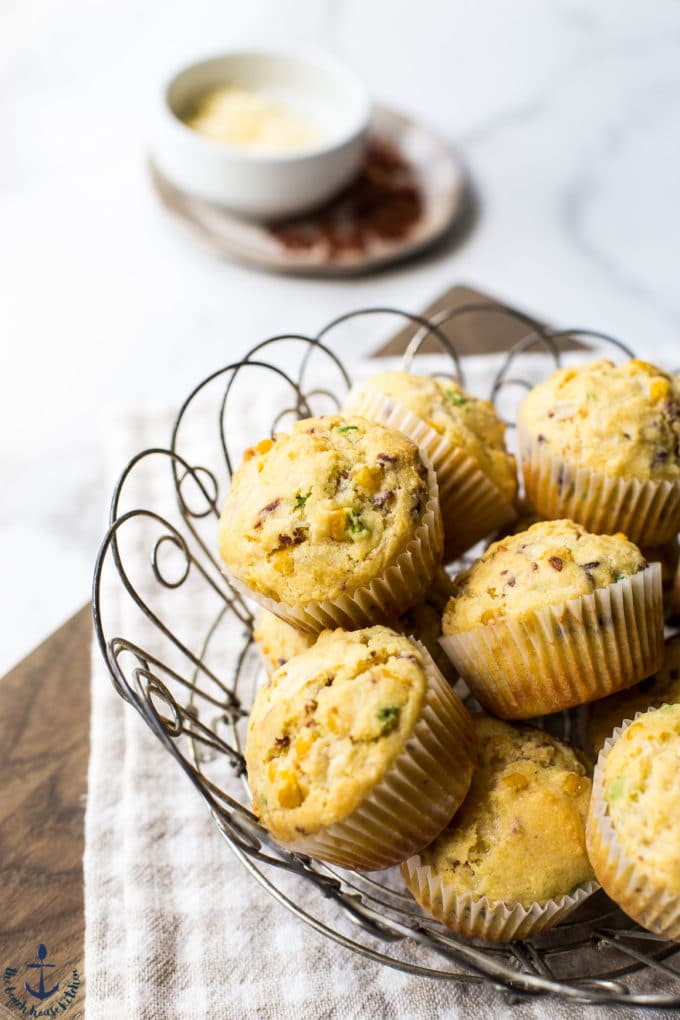 Cheddar Bacon Jalapeño Corn Muffins - The Beach House Kitchen