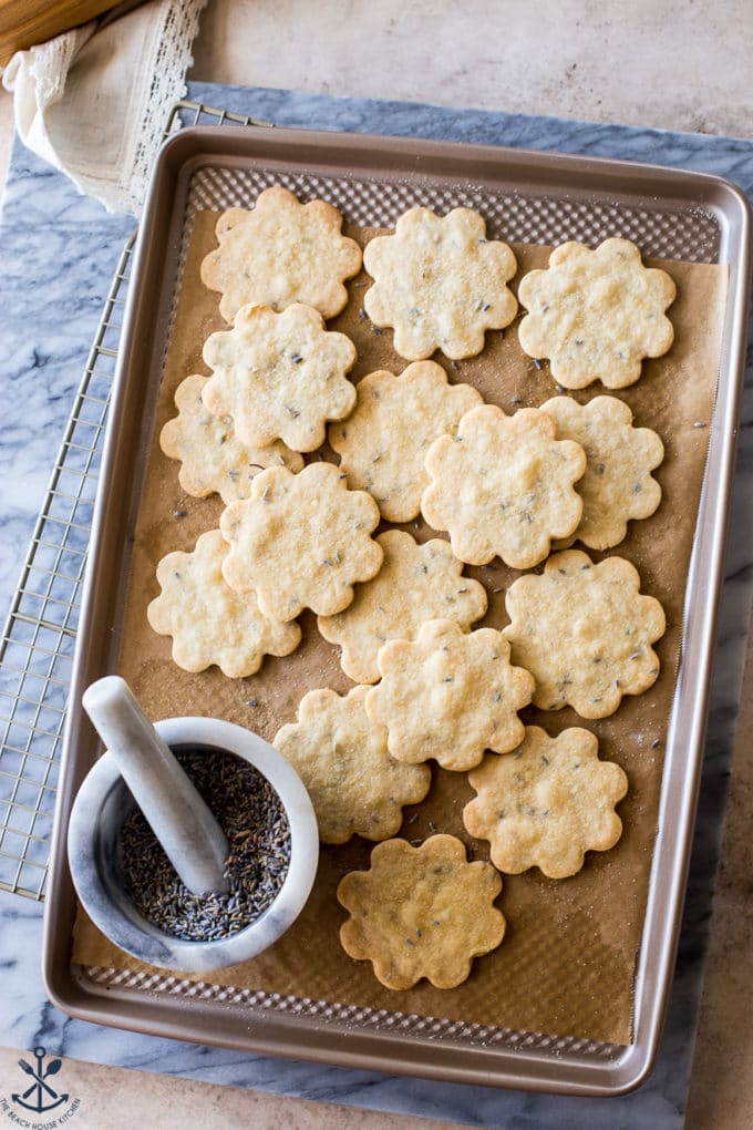 Lemon Lavender Shortbread Cookies - The Beach House Kitchen