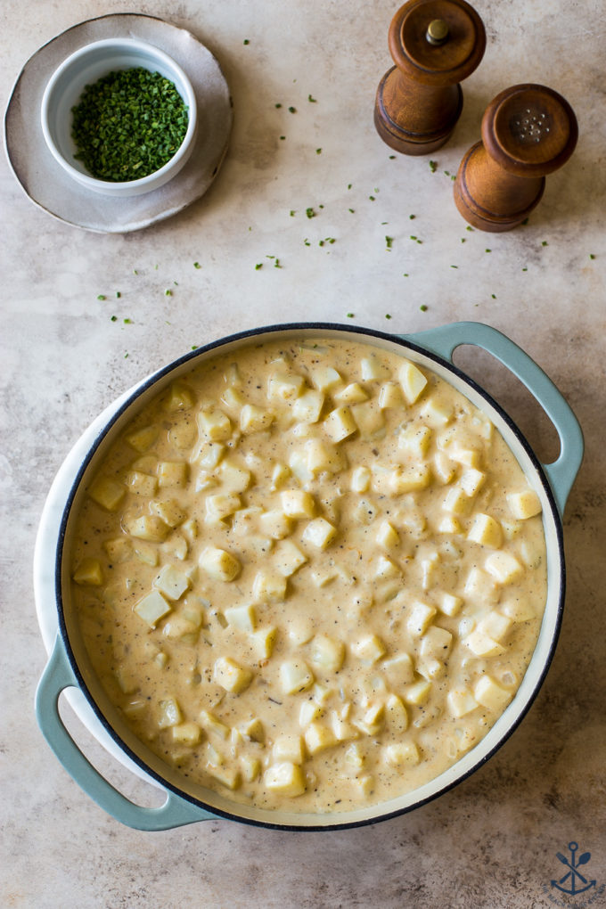 The BEST One Pot Cheesy Potatoes - The Beach House Kitchen