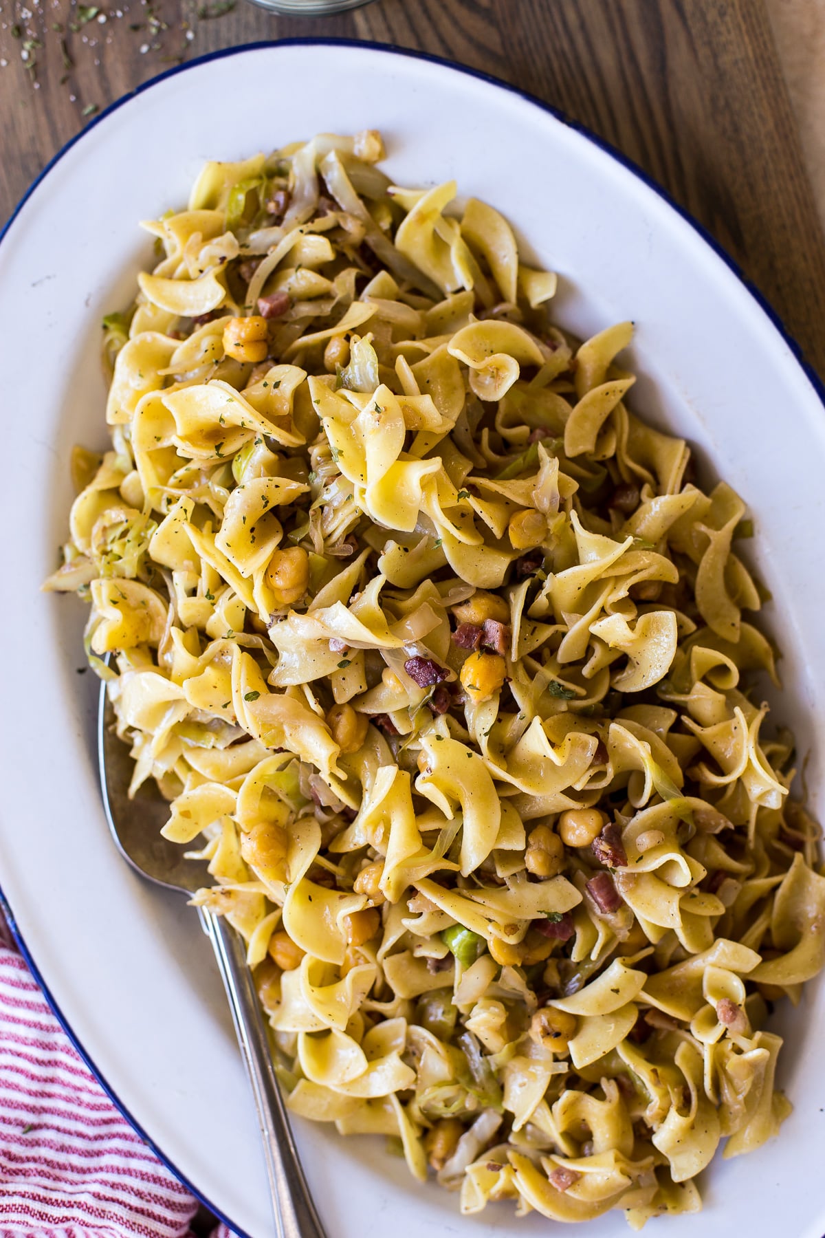 Pasta with Sautéed Cabbage Chickpeas and Pancetta - The Beach House Kitchen