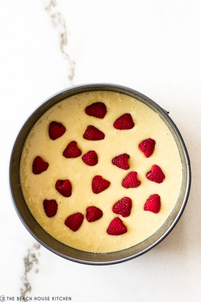Lemon Raspberry Olive Oil Cake - The Beach House Kitchen
