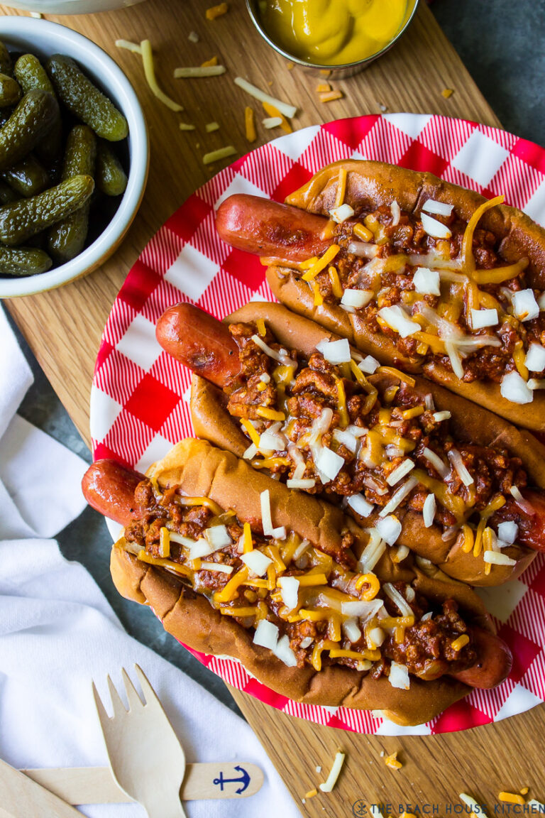 Classic Chili Dogs - The Beach House Kitchen