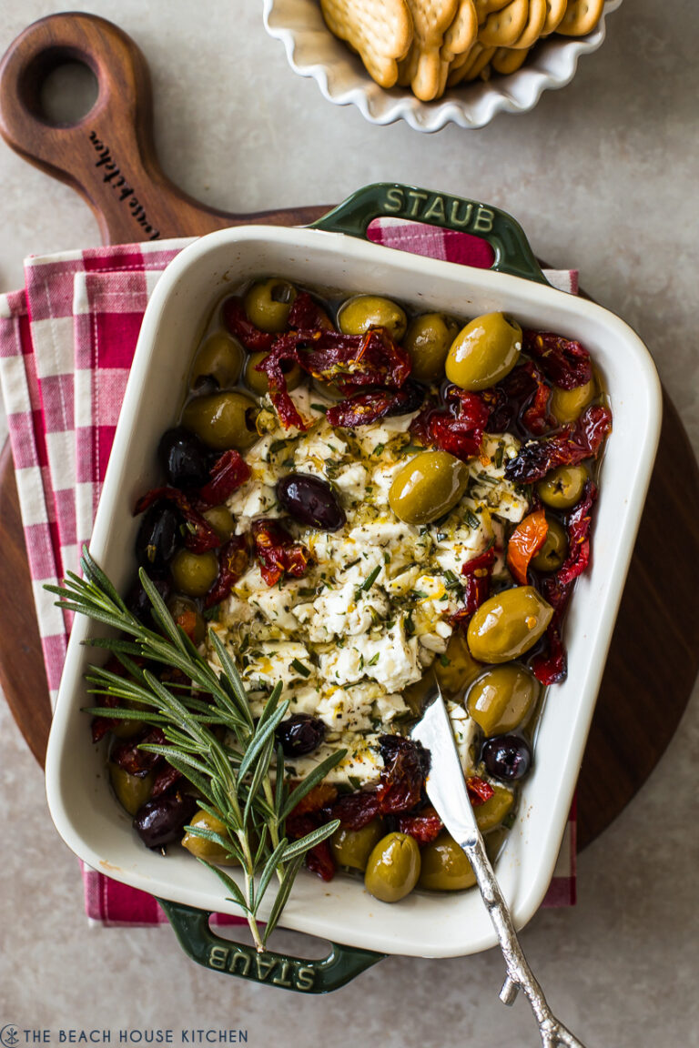 Baked Feta with Olives and Sun-dried Tomatoes - The Beach House Kitchen