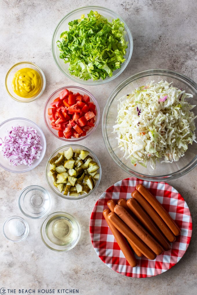 Chicago Hot Dog Salad - The Beach House Kitchen